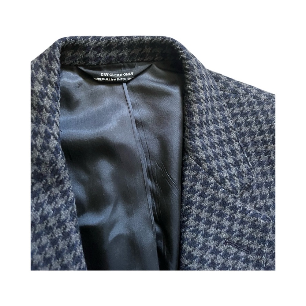 Vintage John Alexander Houndstooth Black Gray Wool Bl… - Gem